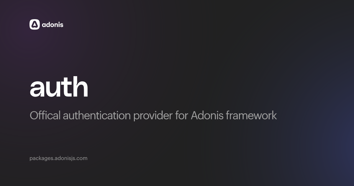 auth - AdonisJS Packages