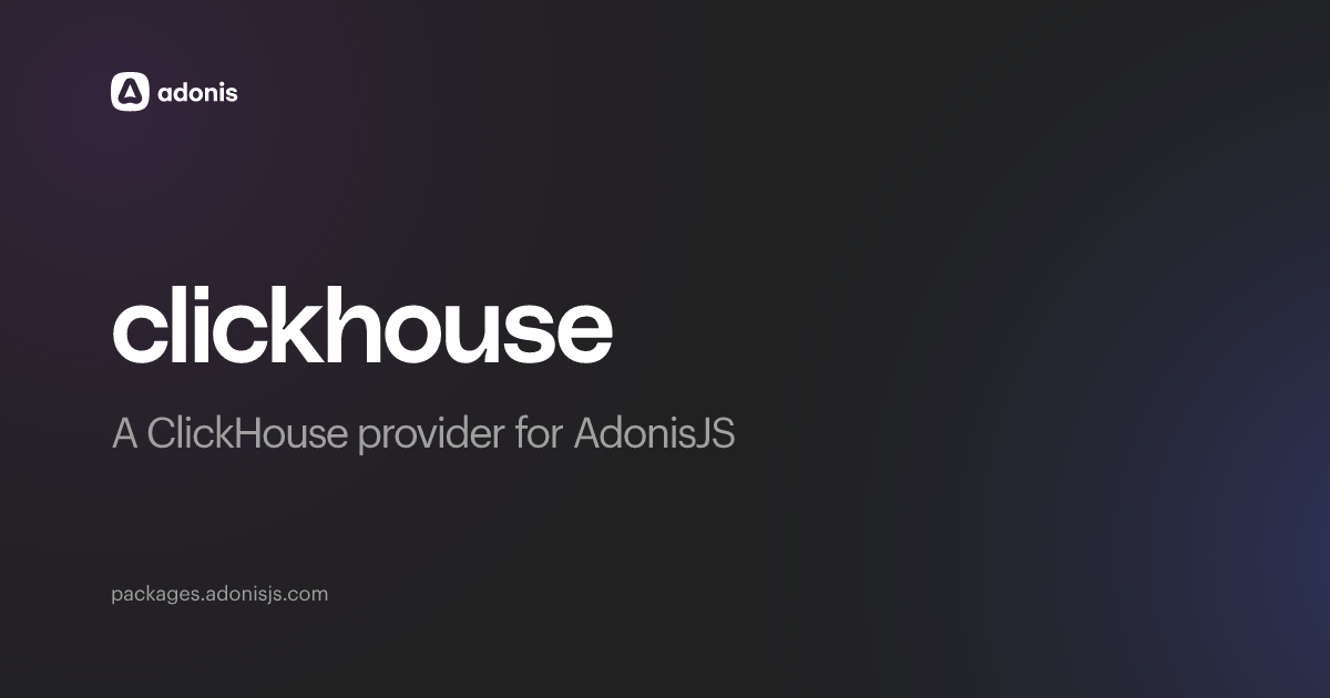 clickhouse - AdonisJS Packages