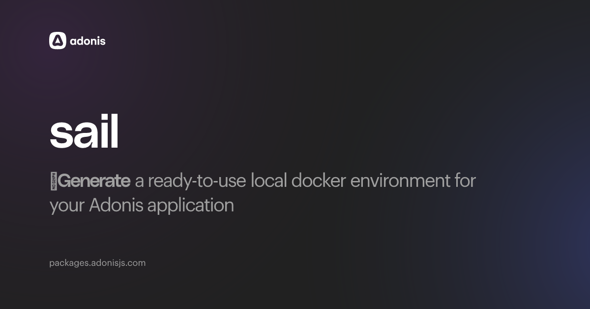 sail - AdonisJS Packages